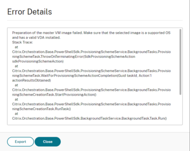 "Preparation of the master VM image failed" (in Citrix MCS) - Dennis Span